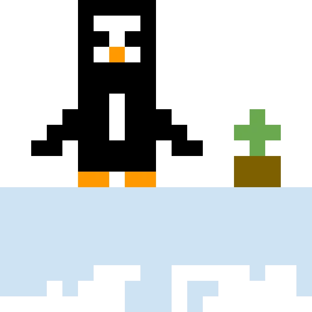 Penguin winter pixel art